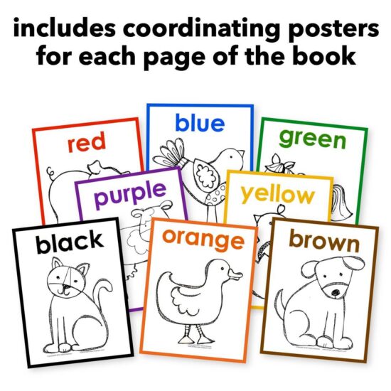 Color Words Farm Theme Emergent Reader and Poster Set - Kinder Craze