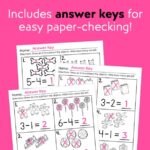 Easy Subtraction Practice - Set of 8 Subtraction Intro Worksheets ...