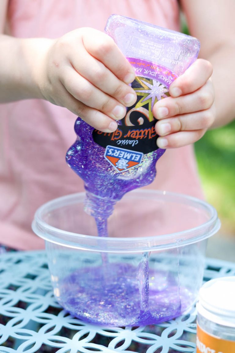 Mess Free Glitter Slime Recipe that's Safe for Kids