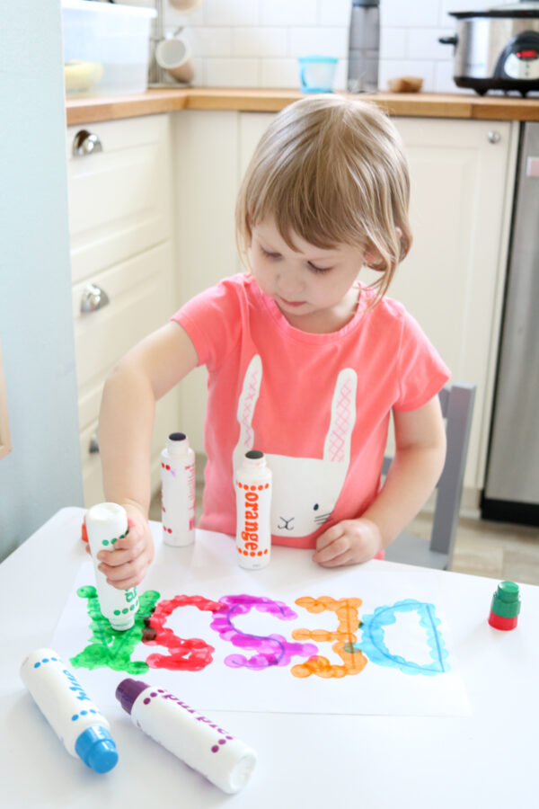 Dot Marker Name Tracing: A Simple Art Activity for Toddlers & Preschoolers