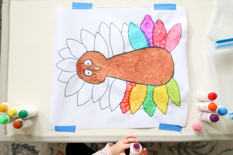 Easy and Fun Thanksgiving Turkey Dot Marker Art