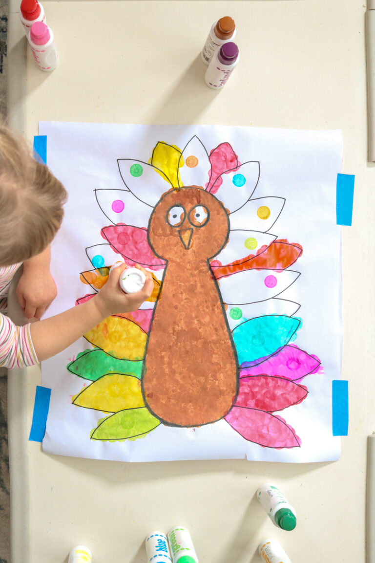 Easy and Fun Thanksgiving Turkey Dot Marker Art