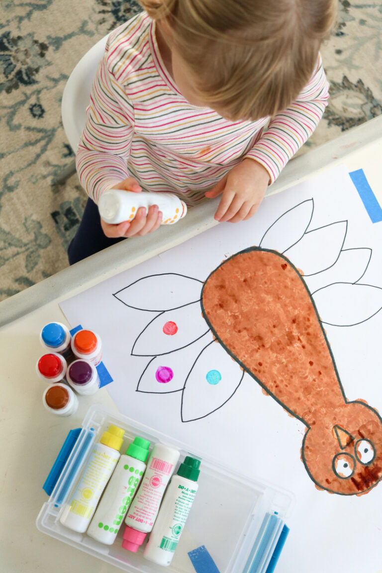 Easy and Fun Thanksgiving Turkey Dot Marker Art