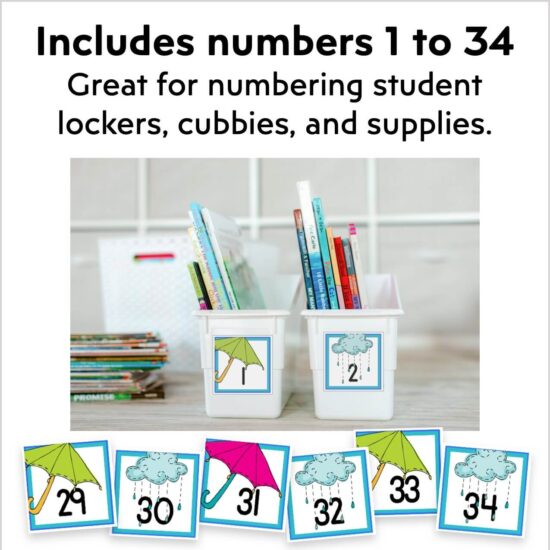 April Rainy Day Calendar Numbers - Kinder Craze