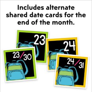 August Backpack Calendar Numbers with Black Backgrounds - Kinder Craze