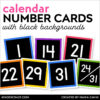 Bright and Simple Calendar Numbers with Black Background - Kinder Craze