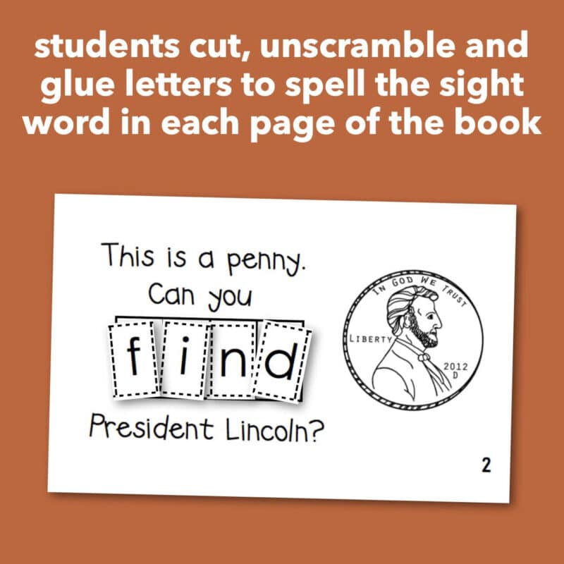 Money Theme Emergent Reader for Sight Word FIND: "Can You Find the ...