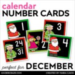 December Santa Calendar Numbers with Black Backgrounds - Kinder Craze