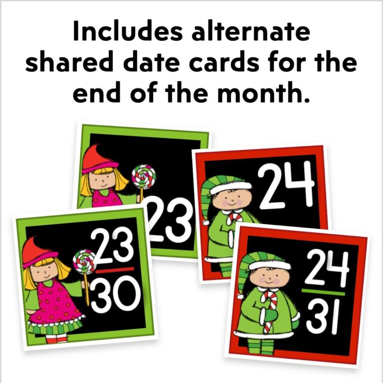 December Santa Calendar Numbers with Black Backgrounds - Kinder Craze