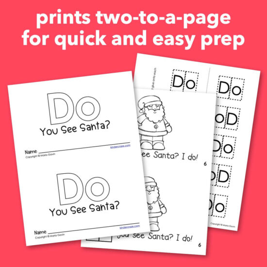 "Do You See Santa?" Christmas Interactive Sight Word Reader - Kinder Craze