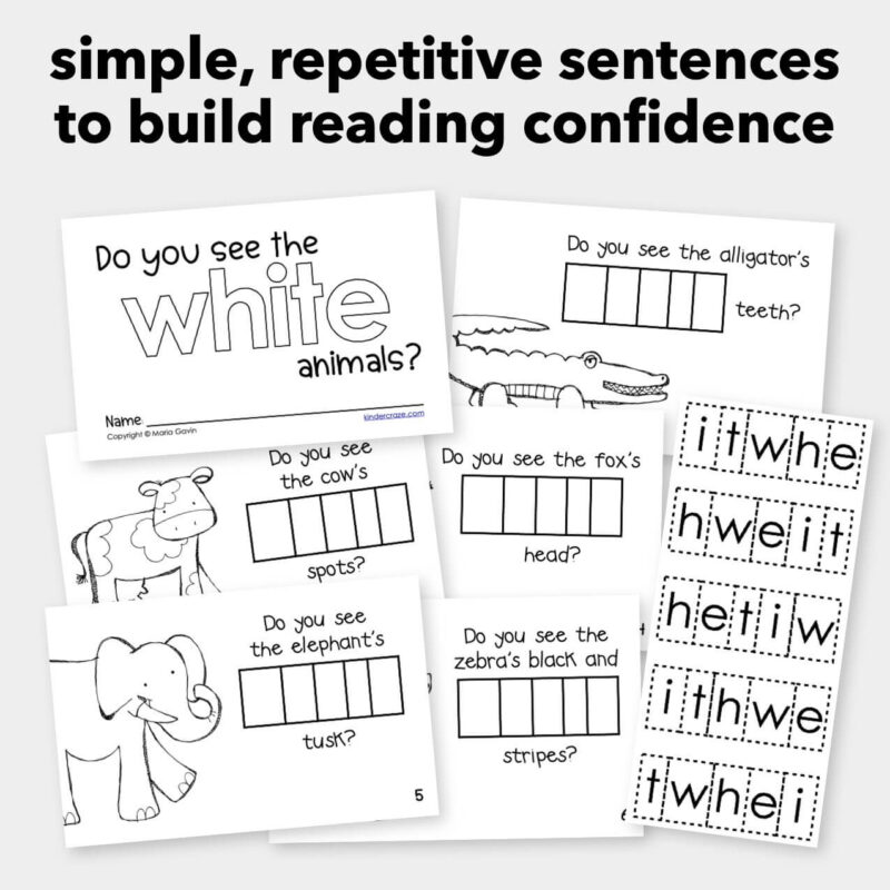 "Do You See the WHITE Animals?" Color Word Interactive Sight Word ...
