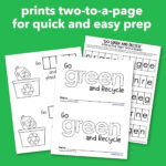 "Go Green and Recycle" Color Word Interactive Sight Word Reader ...