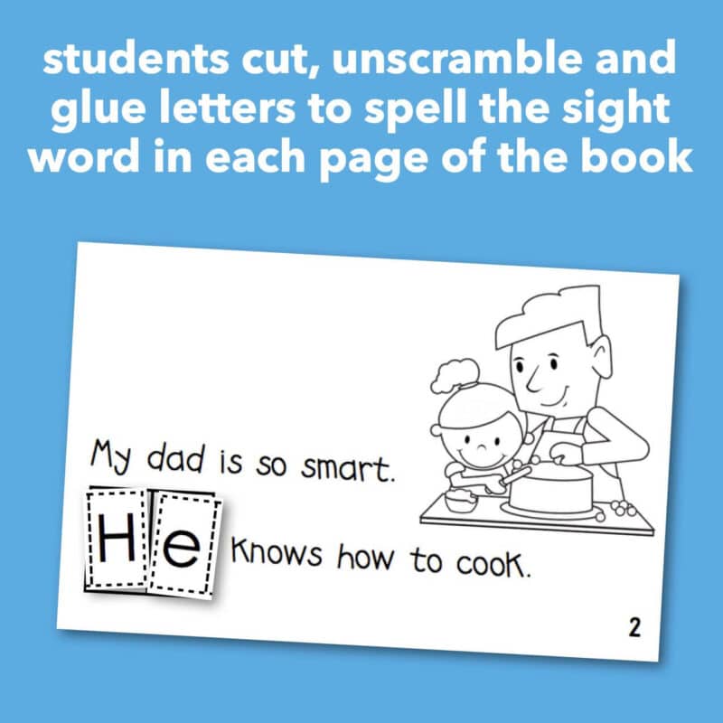 Father's Day Emergent Reader: "HE Is my Dad" Sight Word Book - Kinder Craze