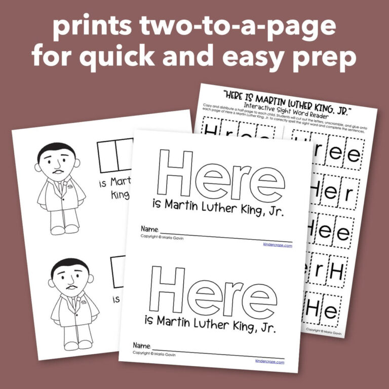"HERE is Martin Luther King, Junior" Interactive Sight Word Reader for ...