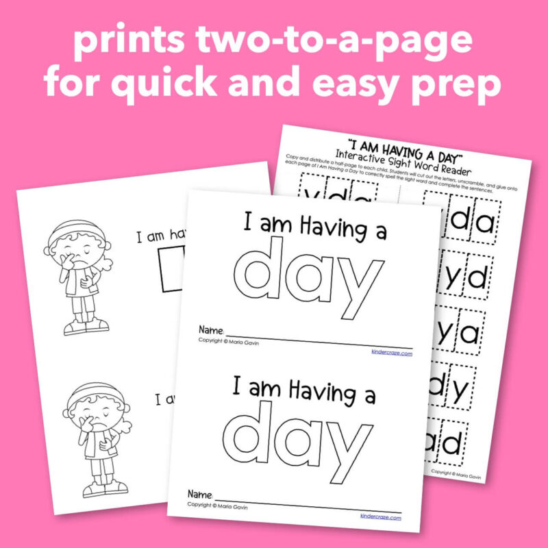 "I Am Having A DAY" Interactive Sight Word Reader - Kinder Craze