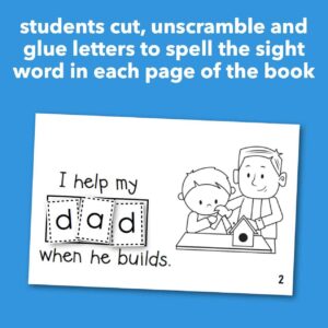 Father's Day Sight Word Book: "I Help My DAD" Emergent Reader - Kinder ...
