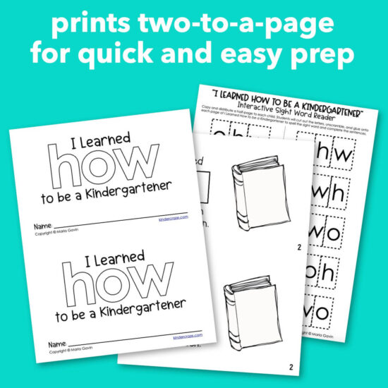 Kindergarten Graduation Emergent Reader: "I Learned How to Be a ...
