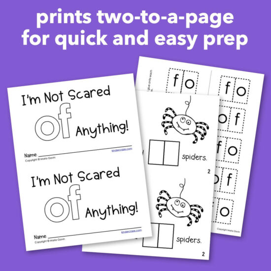 Halloween Emergent Reader for Sight Word OF: "I'm Not Scared OF ...
