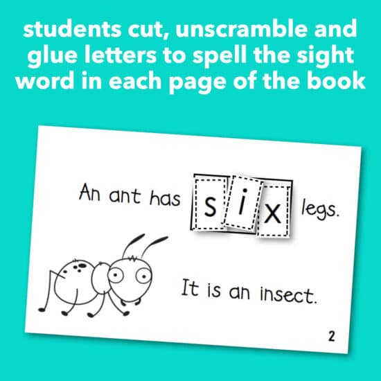 "Insects Have SIX Legs" Number Word Interactive Sight Word Reader ...
