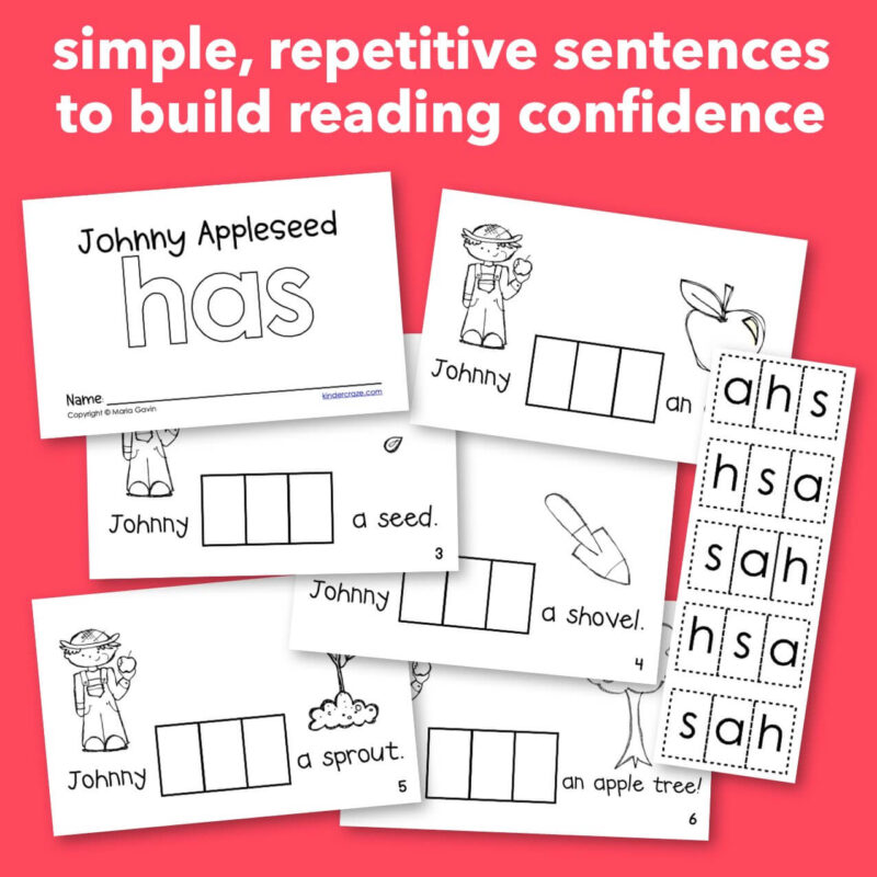 Sight Word Book "Johnny Appleseed Has" Emergent Reader - Kinder Craze