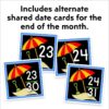 June Beach Theme Calendar Numbers with Black Backgrounds - Kinder Craze