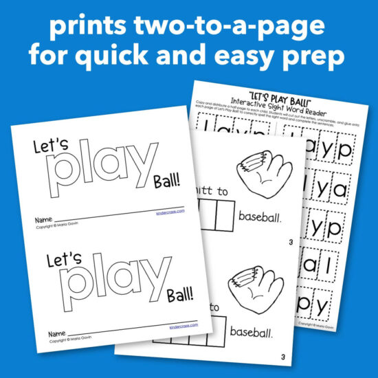 "Let's Play Ball!" Baseball Interactive Sight Word Reader - Kinder Craze