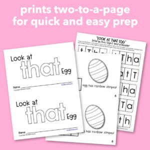 "Look at THAT Egg" Easter Interactive Sight Word Reader - Kinder Craze