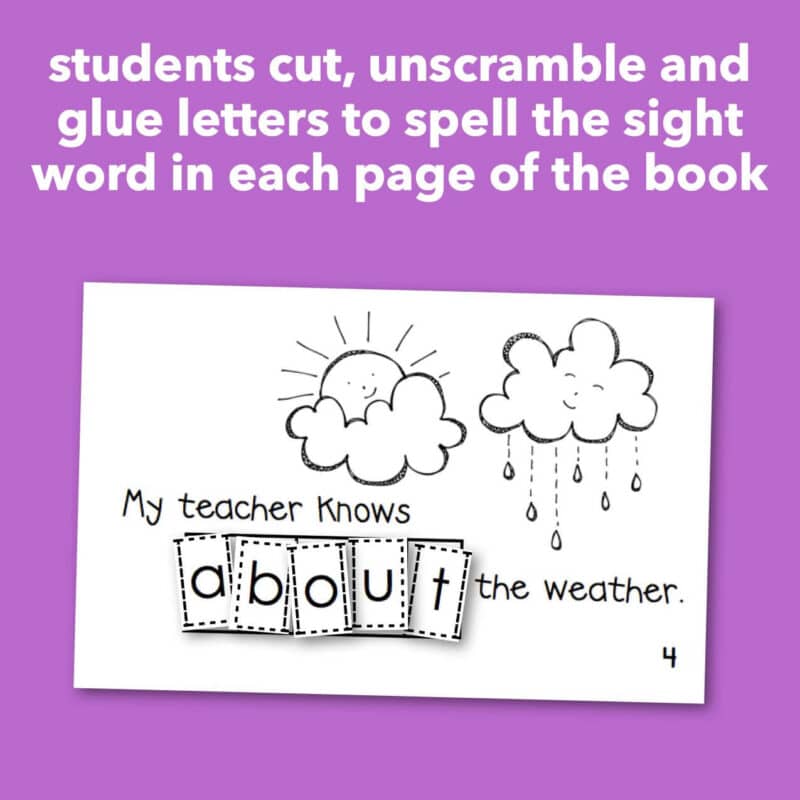 "My Teacher Knows ABOUT Everything" Interactive Sight Word Reader ...