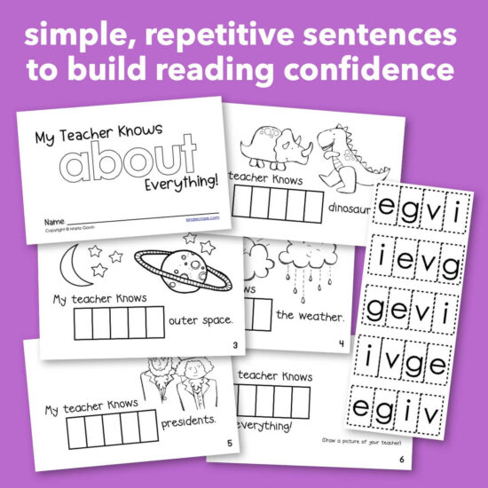 "My Teacher Knows ABOUT Everything" Interactive Sight Word Reader ...