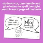 Emergent Reader with Speech Bubbles for Sight Word NO: "No, I Have Not ...