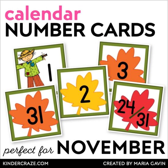 Printable Calendar Numbers for Entire Year BUNDLE - Kinder Craze