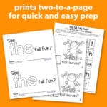 "See THE Fall Fun?" Fall Theme Interactive Sight Word Reader - Kinder Craze