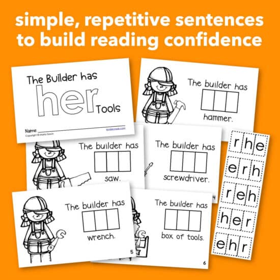 Emergent Reader for Sight Word HER: "The Builder Has HER Tools" Sight ...
