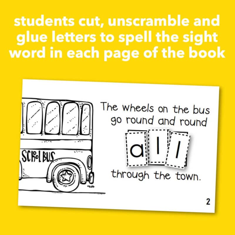 "The Bus Goes ALL Through the Town" Interactive Sight Word Reader ...