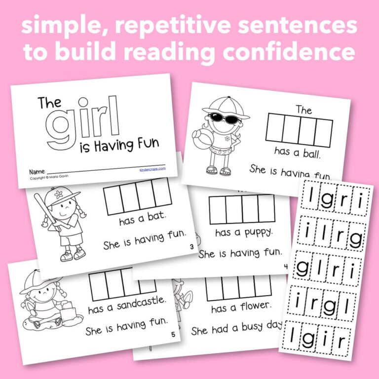 Emergent Reader for Sight Word GIRL: "The Girl is Having Fun" Sight ...