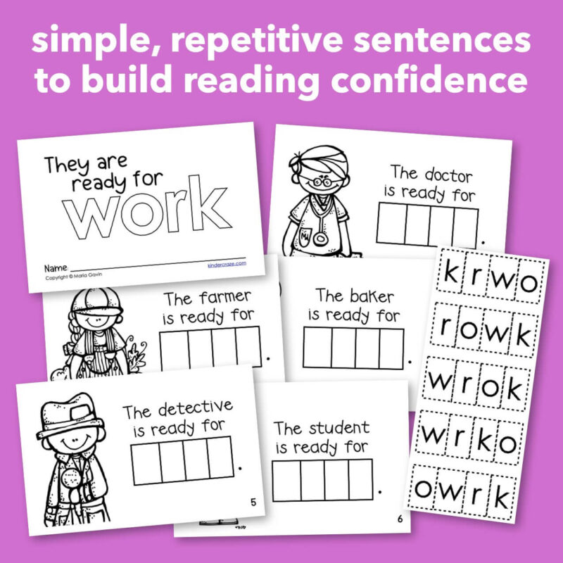 "They are Ready for Work" Interactive Sight Word Reader - Kinder Craze