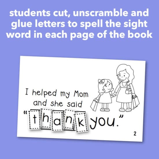 Emergent Reader for Sight Word THANK: "They Said Thank You" Sight Word ...
