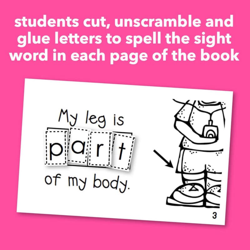 Emergent Reader for Sight Word PART: "This is Part of my Body" Sight ...