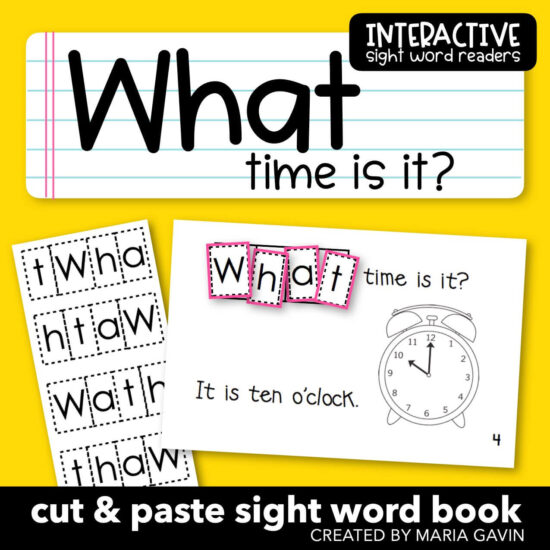 Telling Time Emergent Reader for Sight Word WHAT: "What Time is It ...