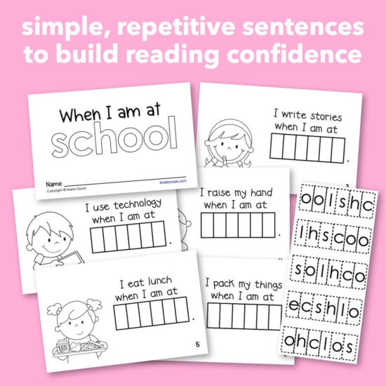 "When I am at SCHOOL" Interactive Sight Word Reader - Kinder Craze