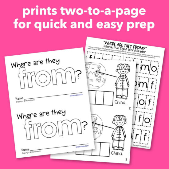 Geography Emergent Reader for Sight Word FROM: "Where are they FROM ...