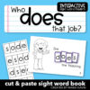 "Who DOES that Job?" Interactive Sight Word Reader - Kinder Craze