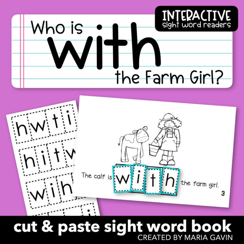Farm Theme Emergent Reader: "Who Is with the Farm Girl?" Sight Word ...