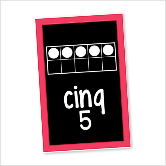Ten Frame Number Posters Black Backgrounds - French Language - Kinder Craze