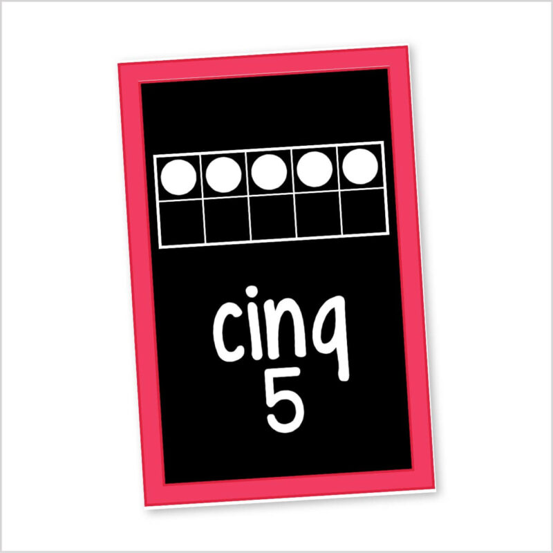Ten Frame Number Posters Black Backgrounds - French Language - Kinder Craze