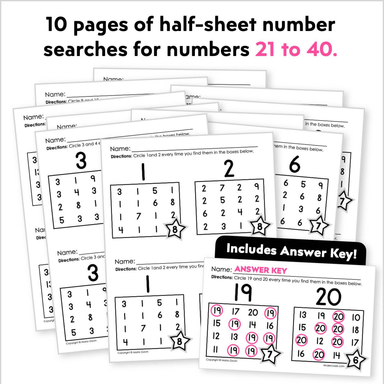 Numbers 0 20 Searches Math Number Recognition And Sense Activities