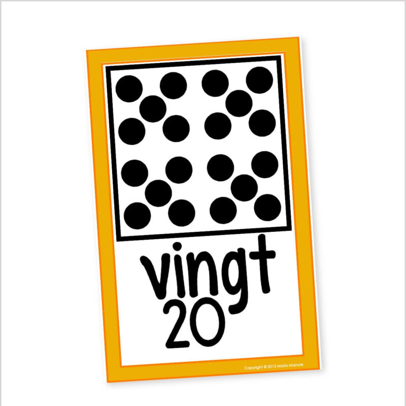 Domino Number Posters 1-20 - French Language Classroom Decor - Kinder Craze