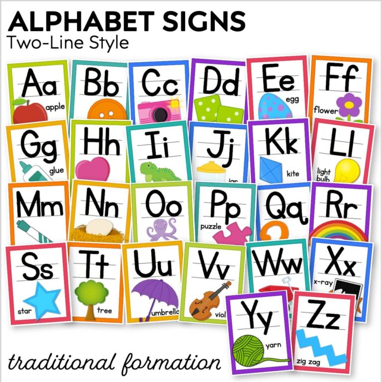 Alphabet Posters With Two Lines - Kinder Craze