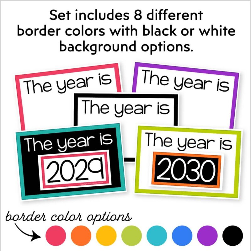 Classroom Calendar Yearly Label Cards - Kinder Craze