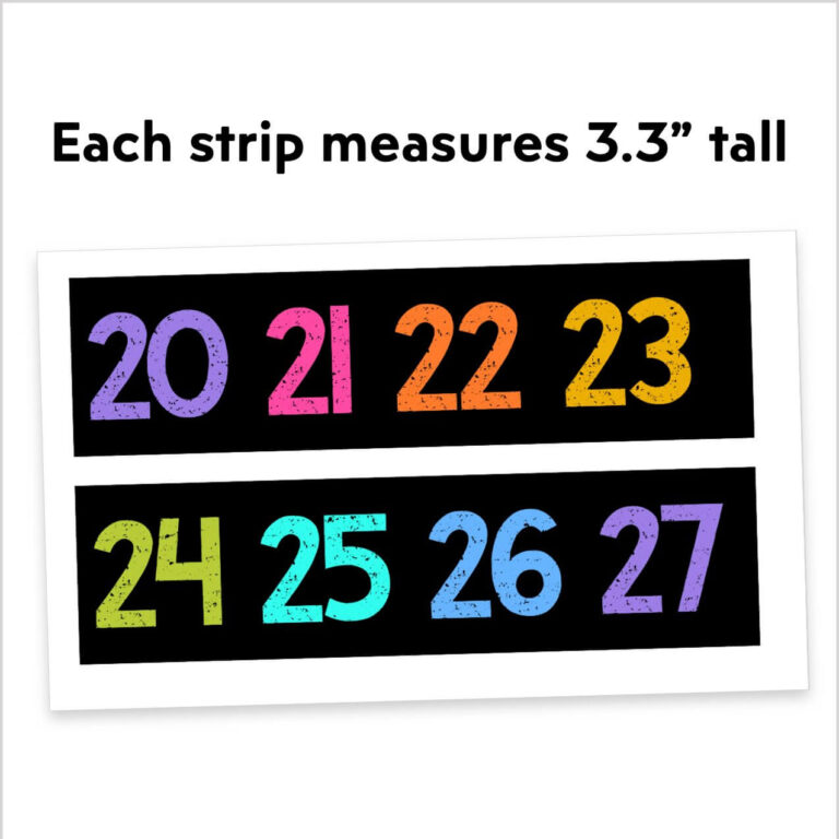 Classroom Number Line 0-120 with Black Backgrounds - Kinder Craze